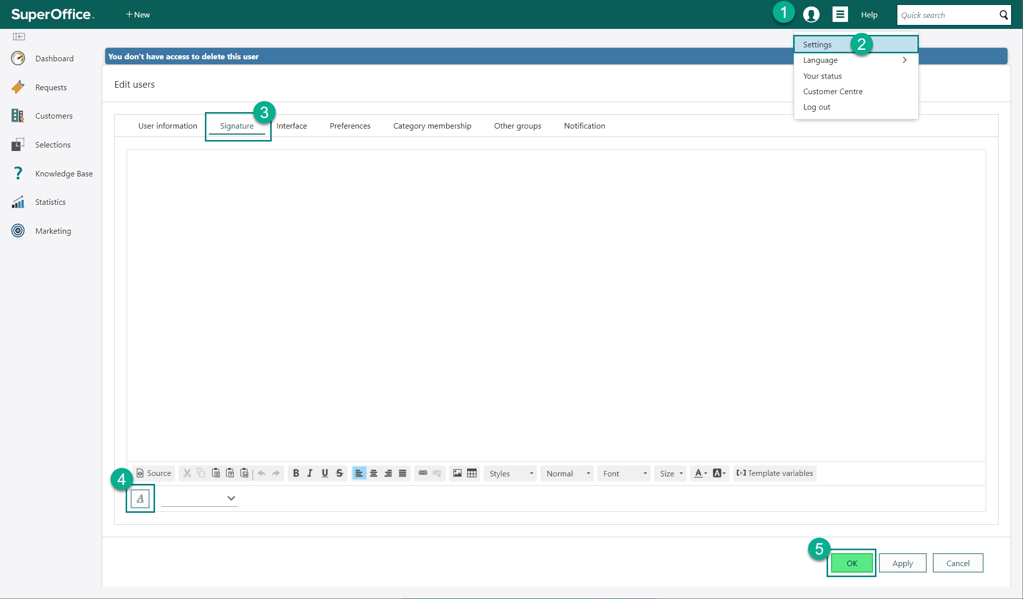 Set Up Email Signature In SuperOffice Service